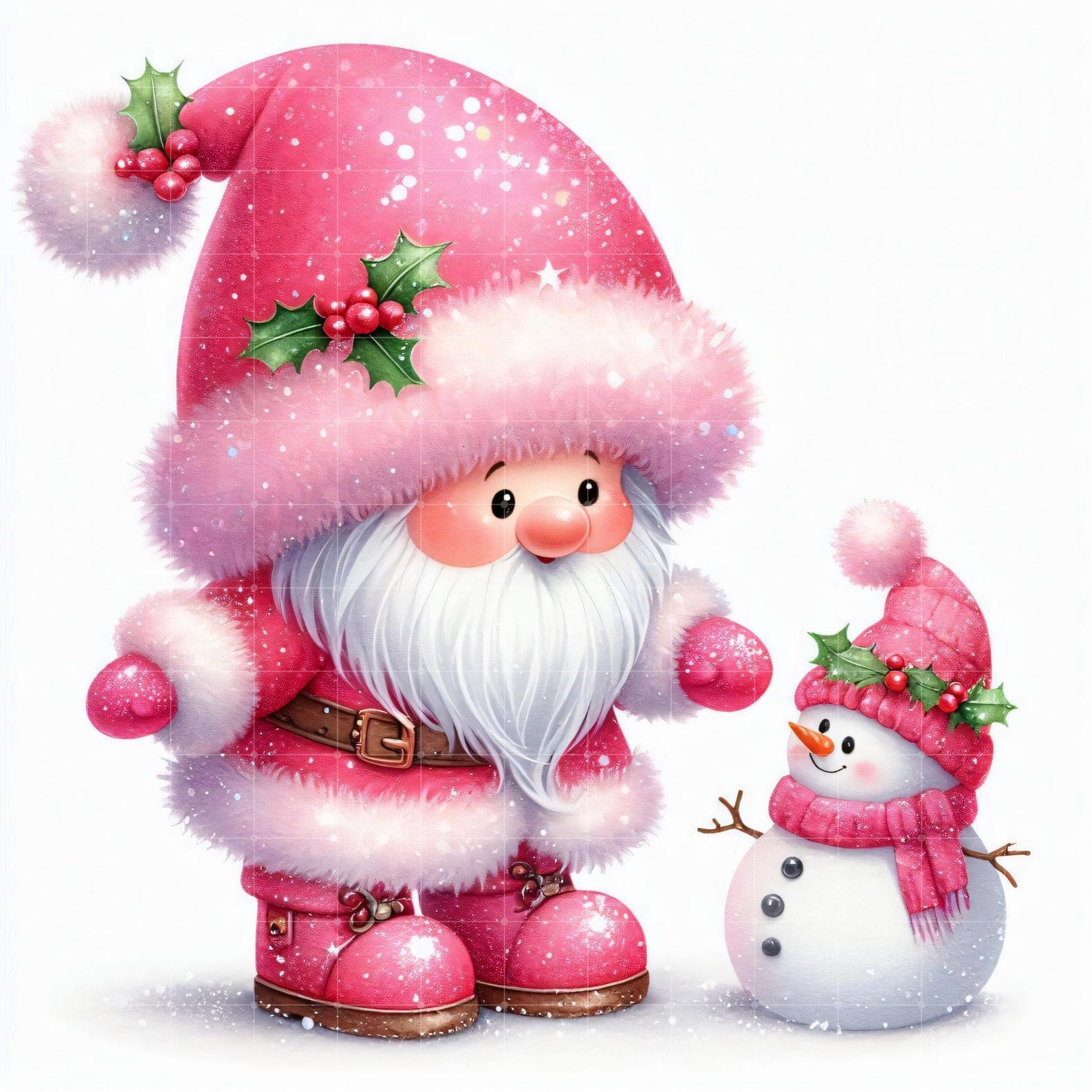 Pink Snowman Playmate Gnome Clip Art | Set of 8 | High Quality 300 DPI ...