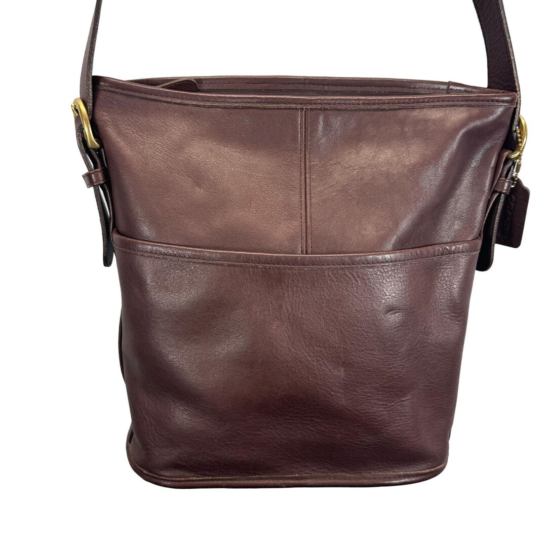 Coach Vintage 80s Bucket Brown Leather Soho Bleeker Crossbody Bag ...