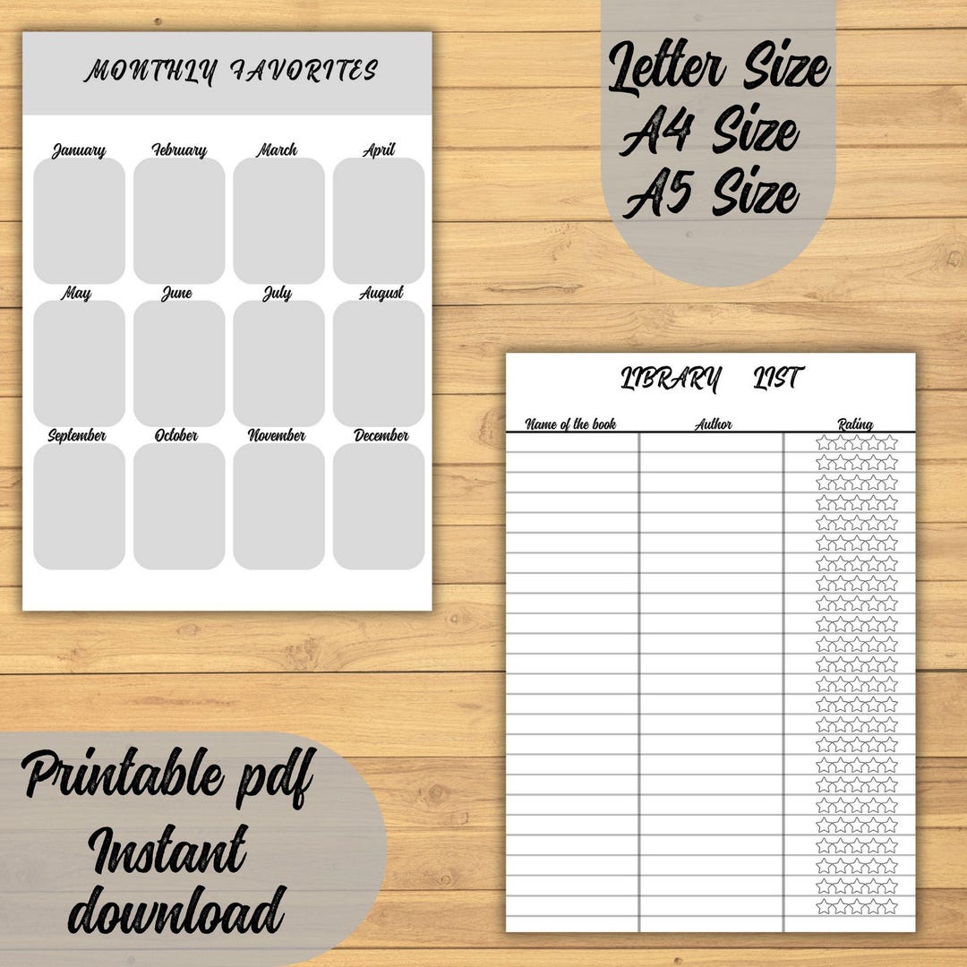 Printable Book Log and Reading Tracker for Book Lovers,reading Journal ...