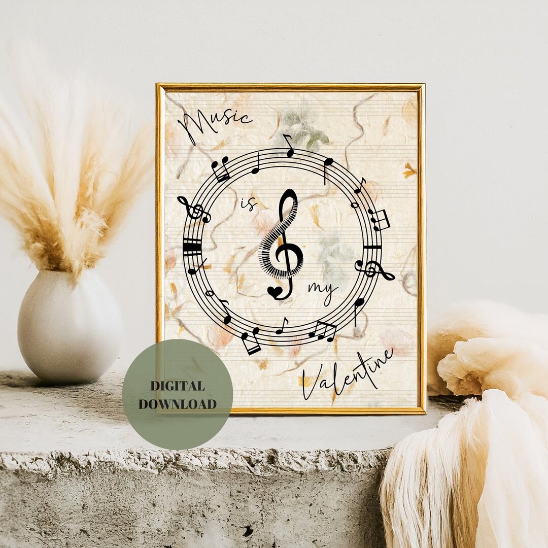 Valentines Day Printable Wall Art Musical Wall Art Digital Gift ...
