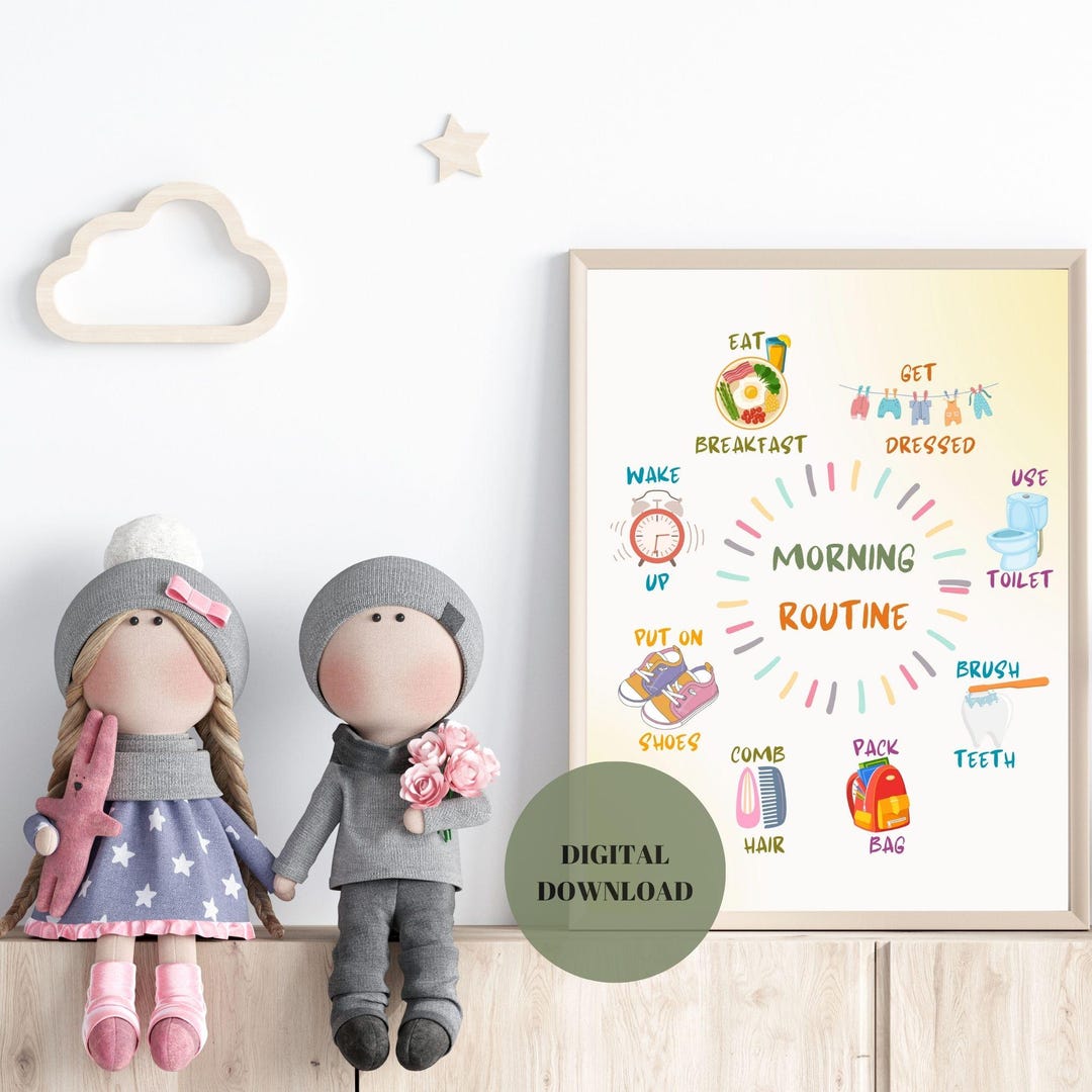 Toddler Morning Routine Printable: Educational Nursery Decor (digital ...
