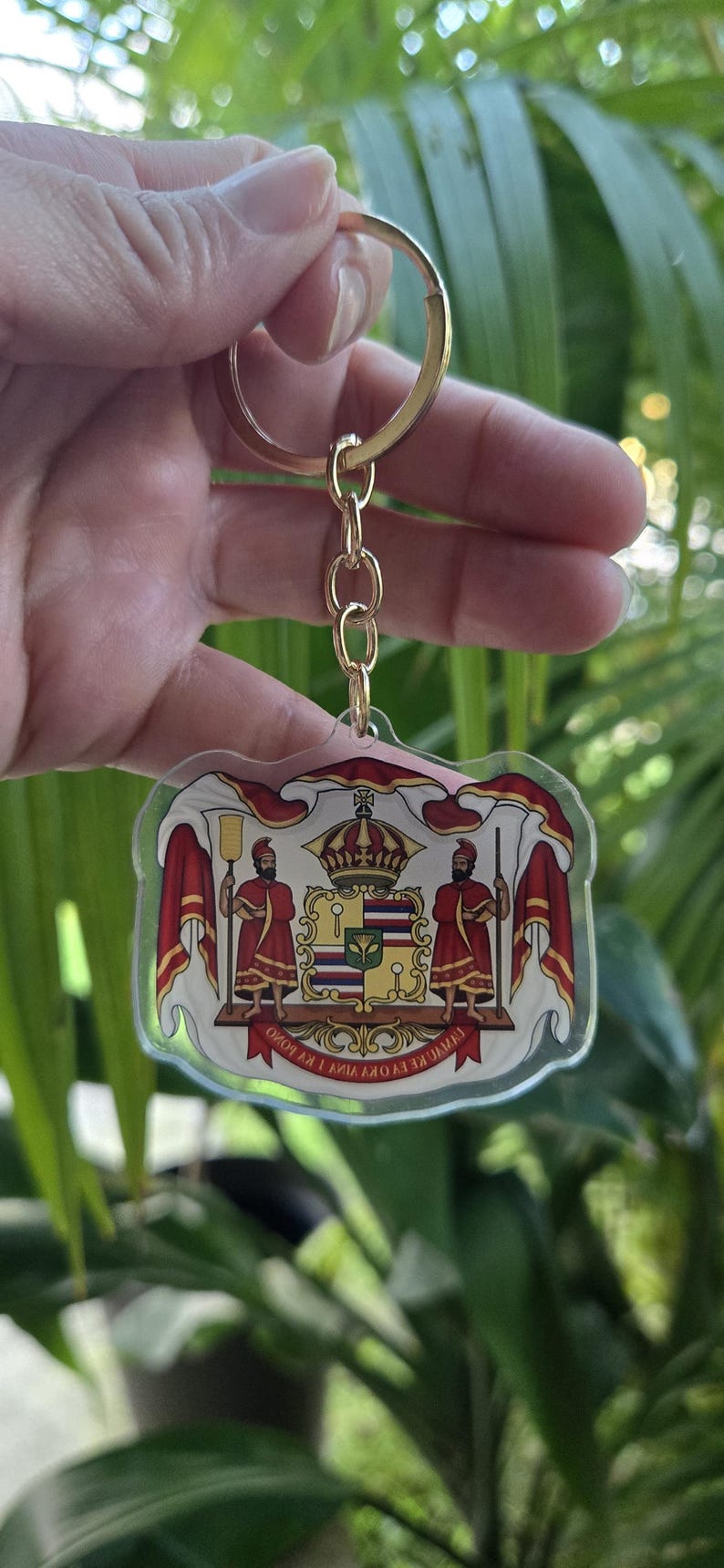 Hawaii Edition Hawaiian Coat of Arms Keychain - Etsy