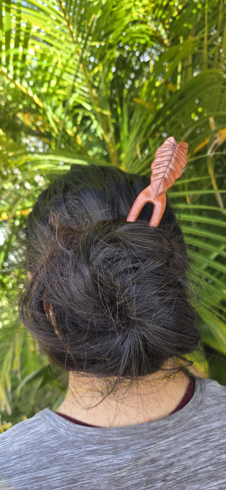 Hawaii Style Kalo Leaf Wood Hair Stick - Etsy