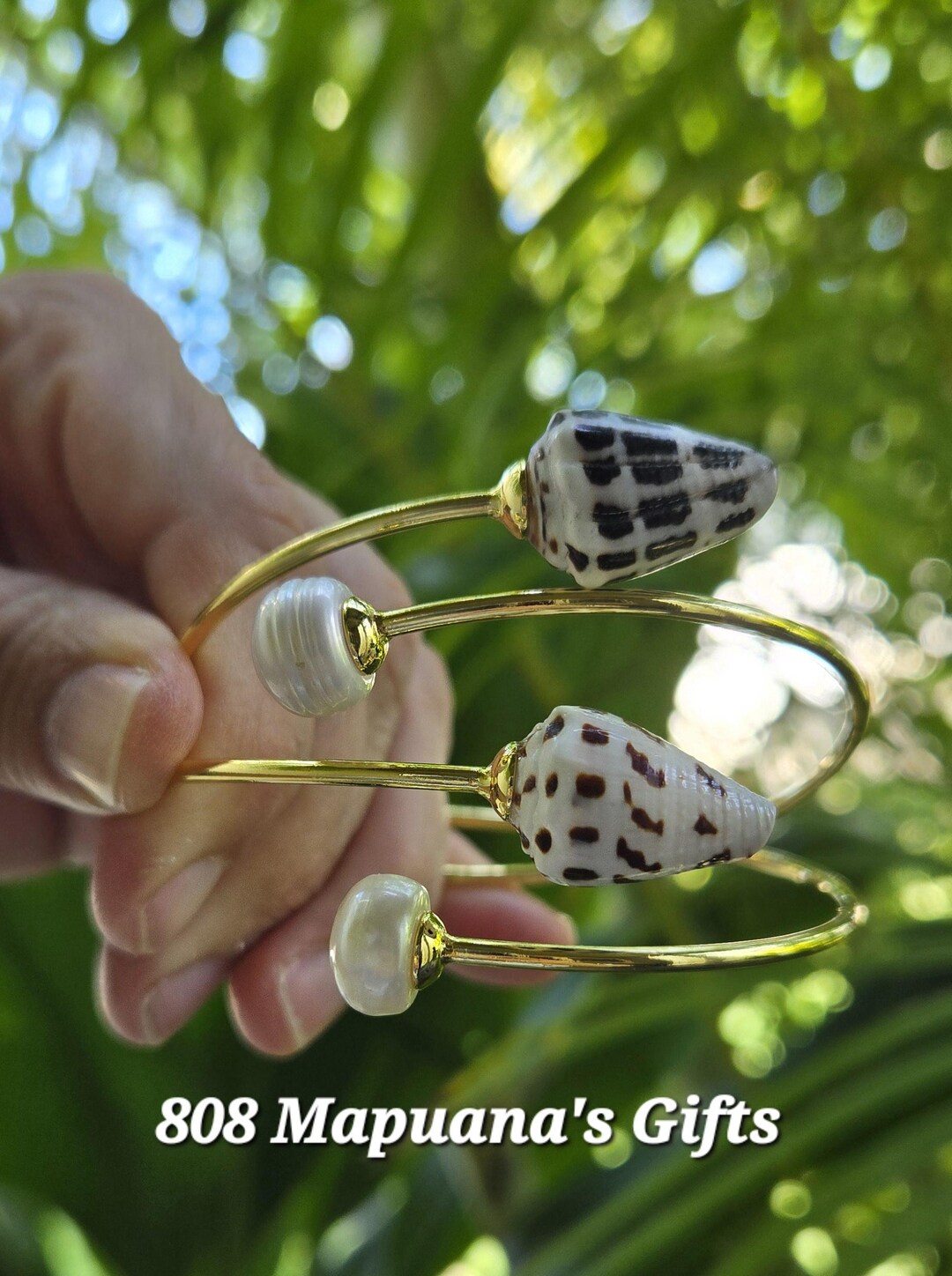 New Hebrew Shell With White Pearl Open Cuff Bracelet - Etsy