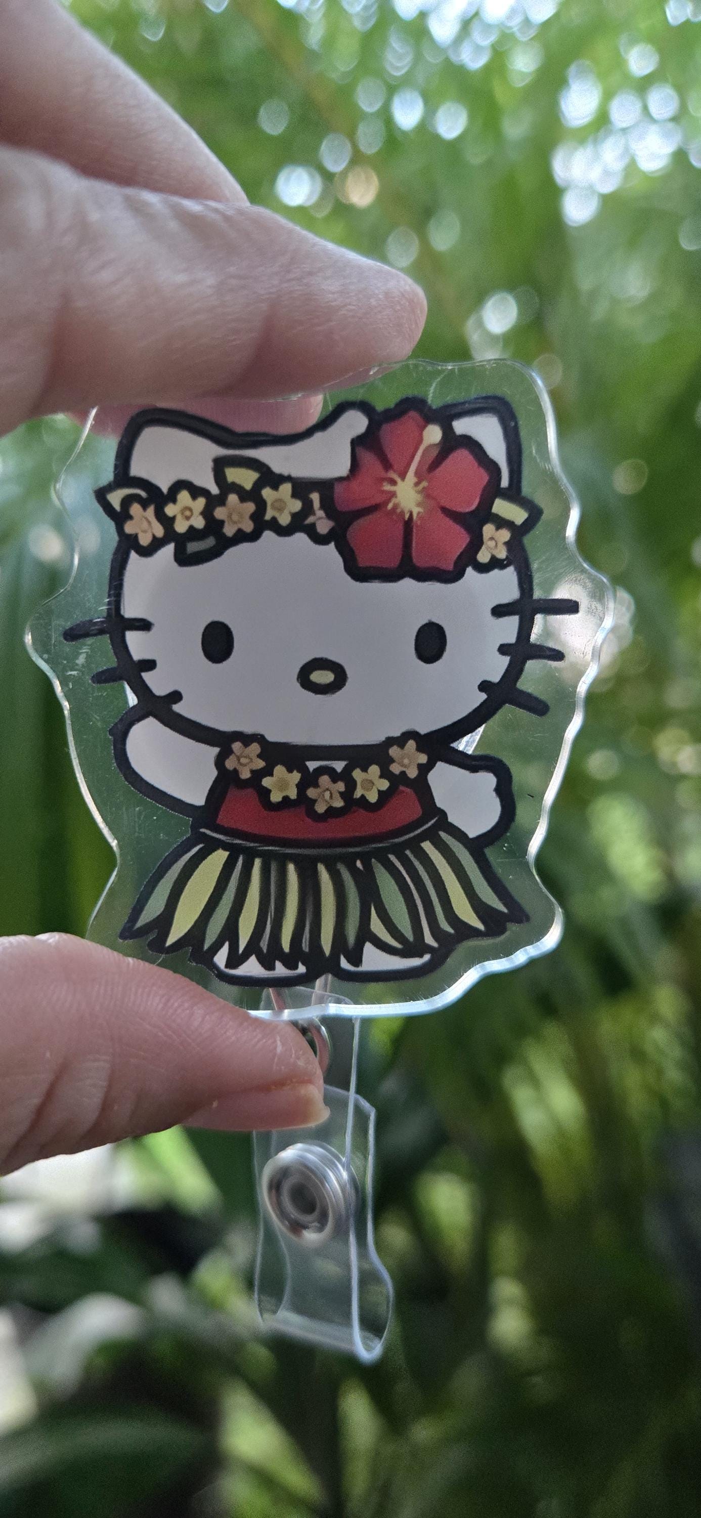 Hello Kitty Hula Girl Badge Holder - Etsy