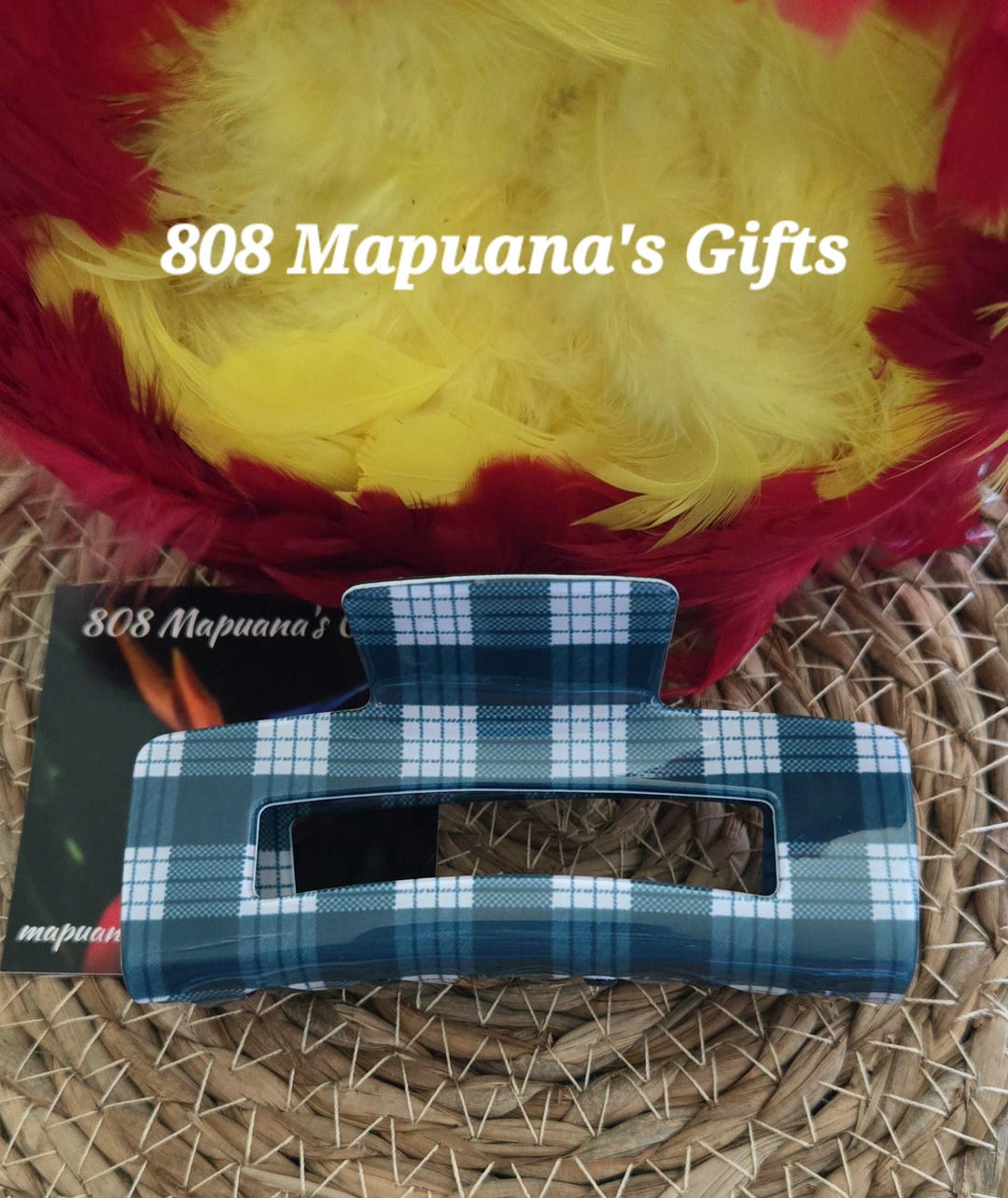 Hawaii Kine Army Green Palaka Hair Claw - Etsy