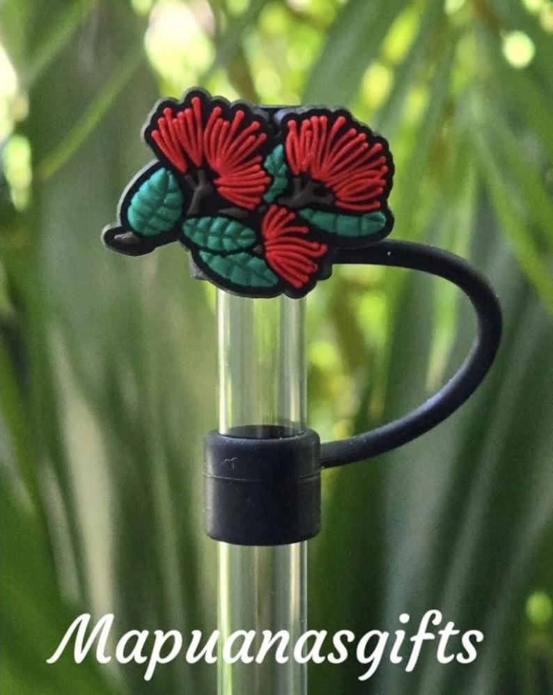 Hawaii Edition Ohi'a Lehua Flower Straw Topper - Etsy