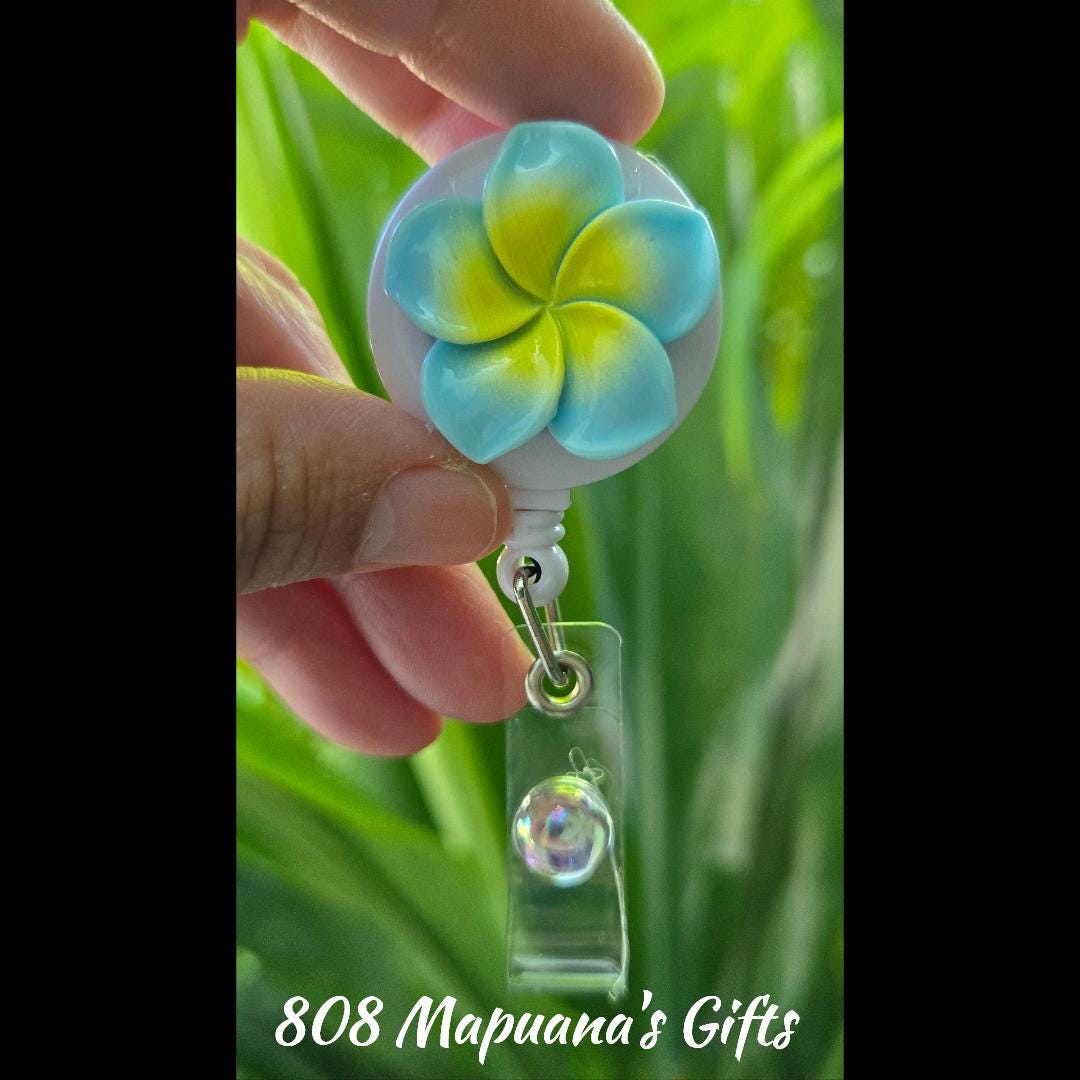 Plumeria Flower Badge Holder - Etsy
