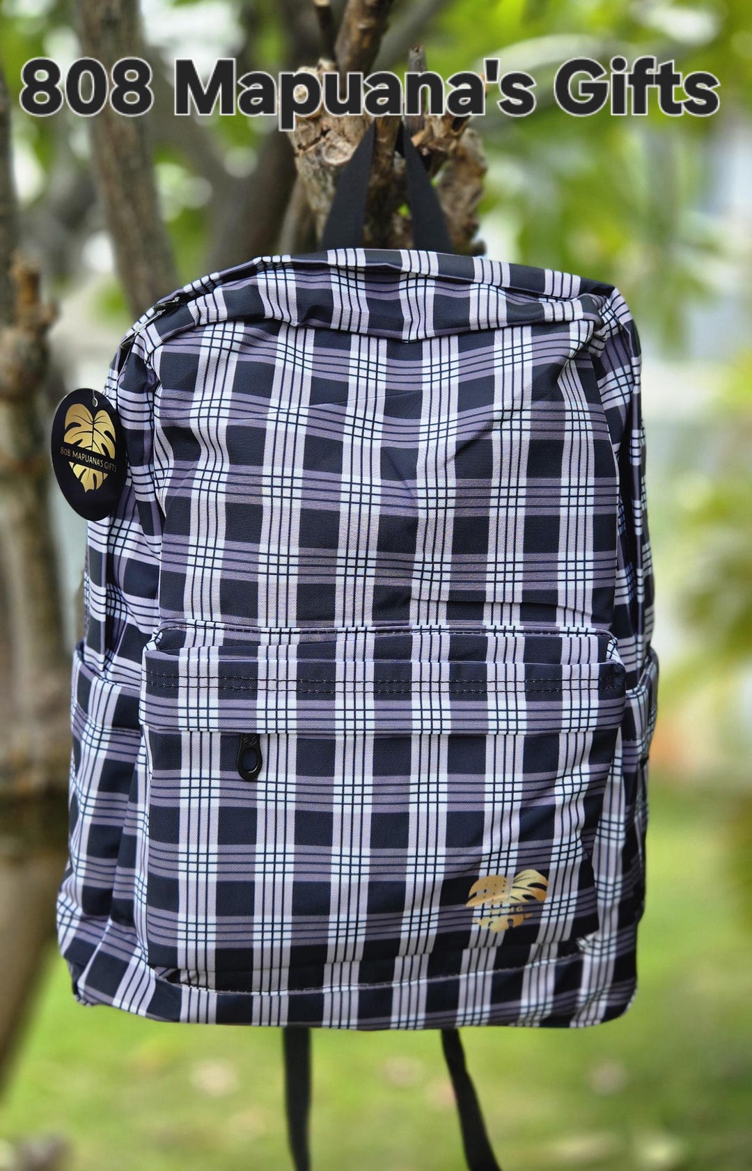 Hawaii Style Black Palaka Local Style Backpack (can Be Used for ...
