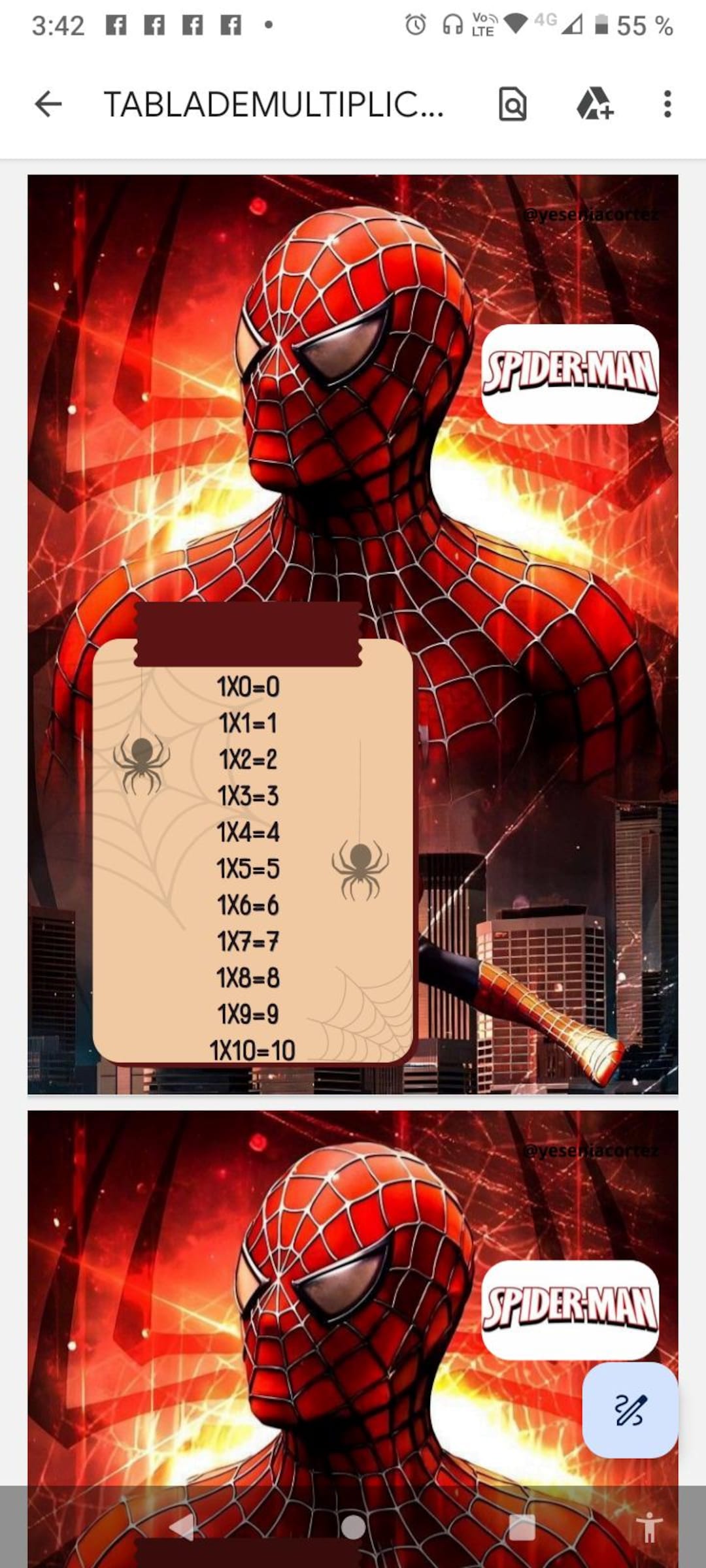 Spiderman Printable Multiplication Tables!!! - Etsy