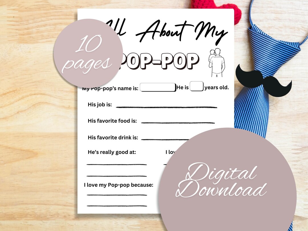 All About My Pop-pop Coloring Pages | Sentimental Father's Day Gift ...