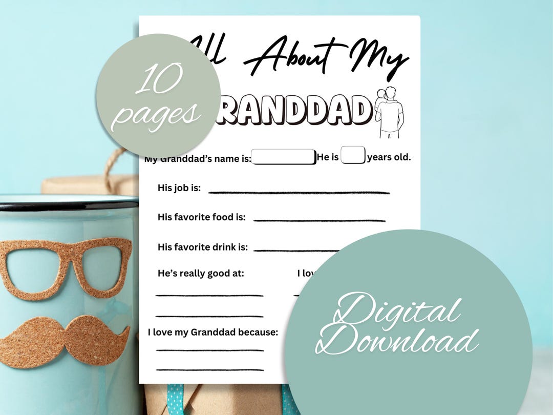 All About My Granddad Coloring Pages | Sentimental Father's Day Gift ...