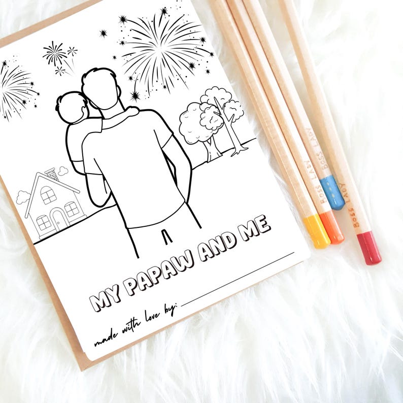 All About My Papaw Coloring Pages | Sentimental Father's Day Gift From ...