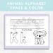 Animal ABC Tracing Workbook: Toddler Coloring Pages (PDF Format) - Etsy