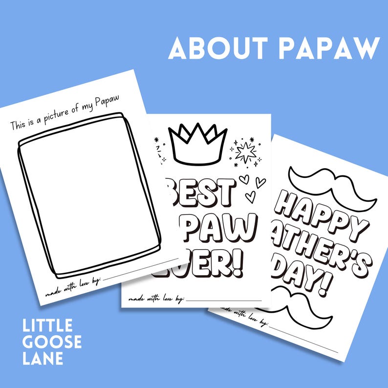 All About My Papaw Coloring Pages | Sentimental Father's Day Gift From ...
