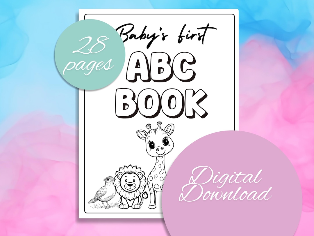 Blank Alphabet Book | Baby's First ABC Book | ABC Baby Shower Coloring ...