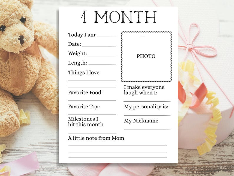 Baby Milestone Tracker: First Year Keepsake (printable Download) - Etsy