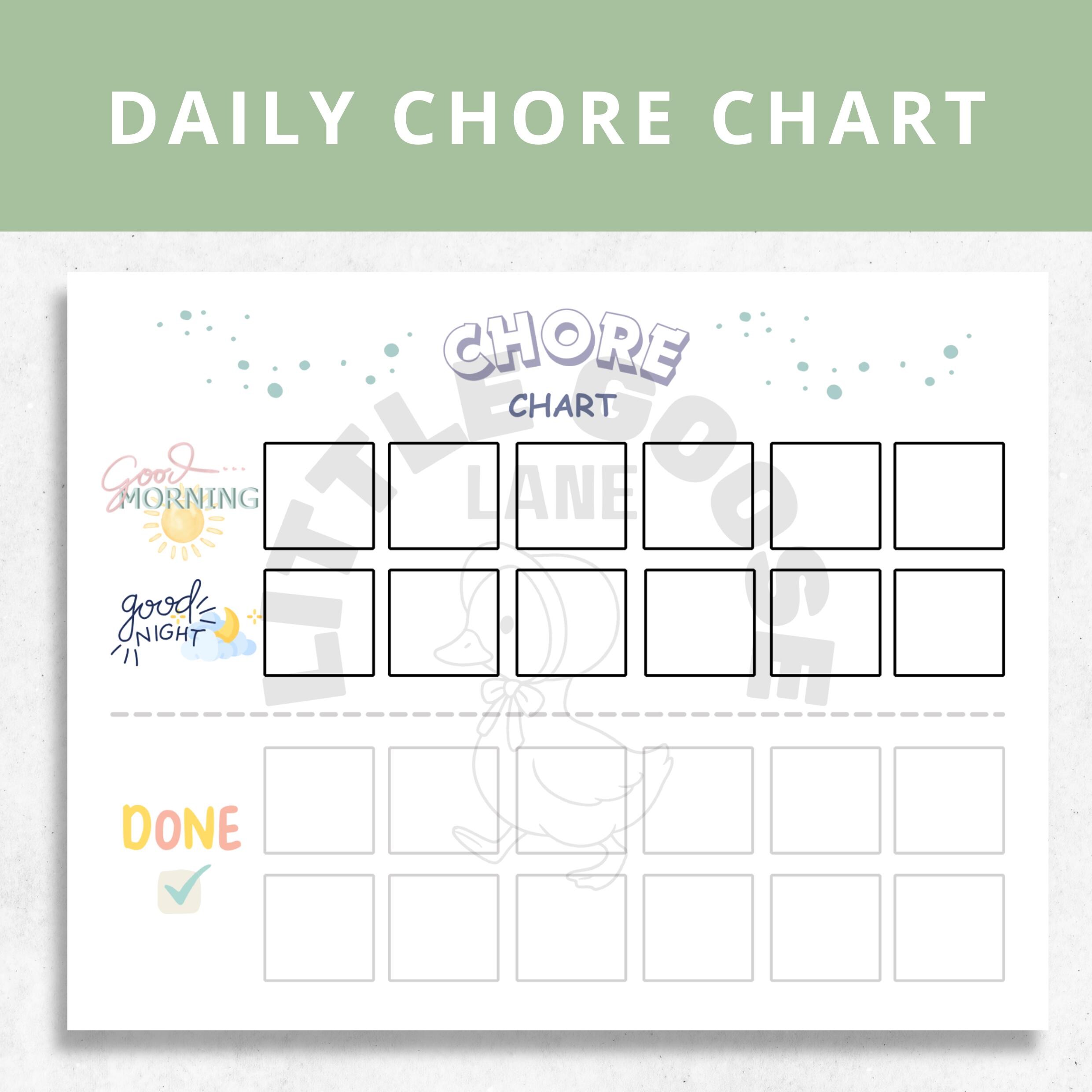 Kids Chore Chart: Visual Daily Routine Checklist (PDF Printable) - Etsy