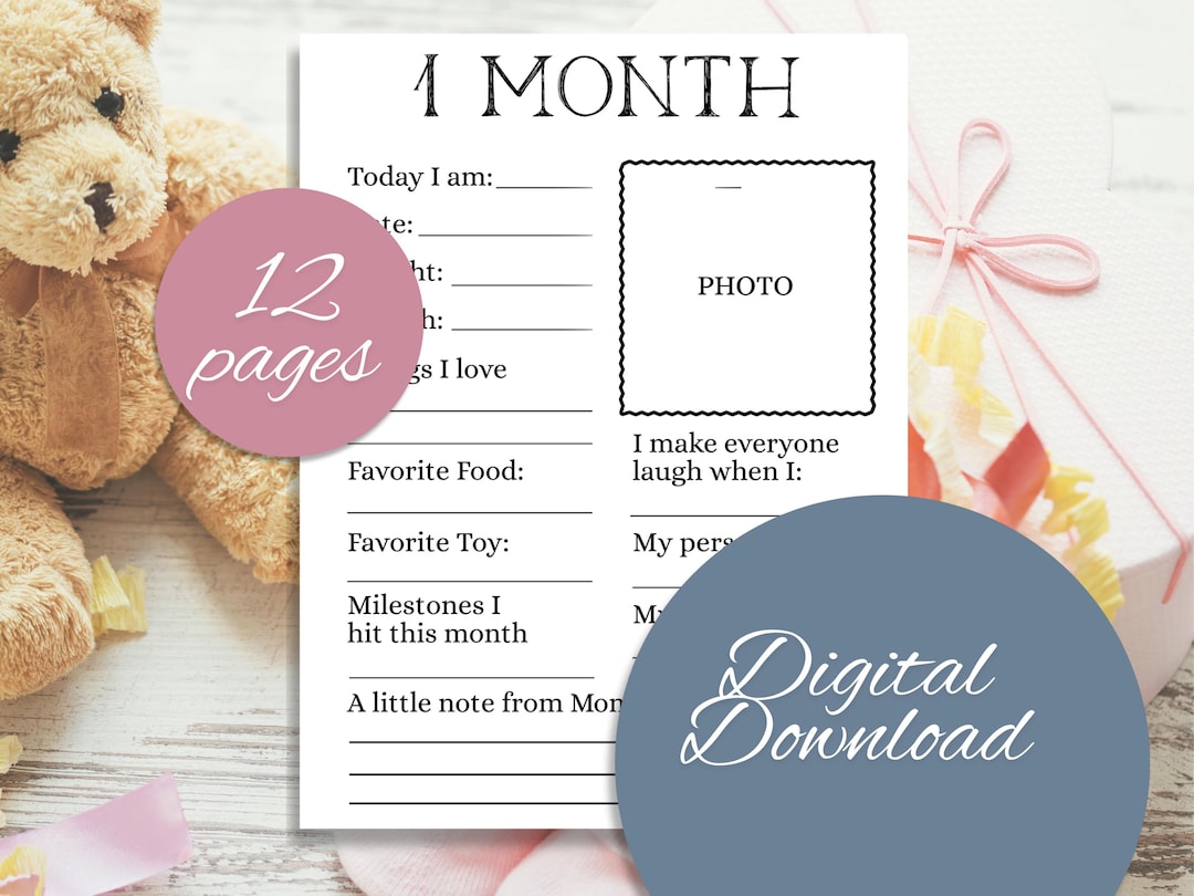 Baby Milestone Tracker: First Year Keepsake (printable Download) - Etsy