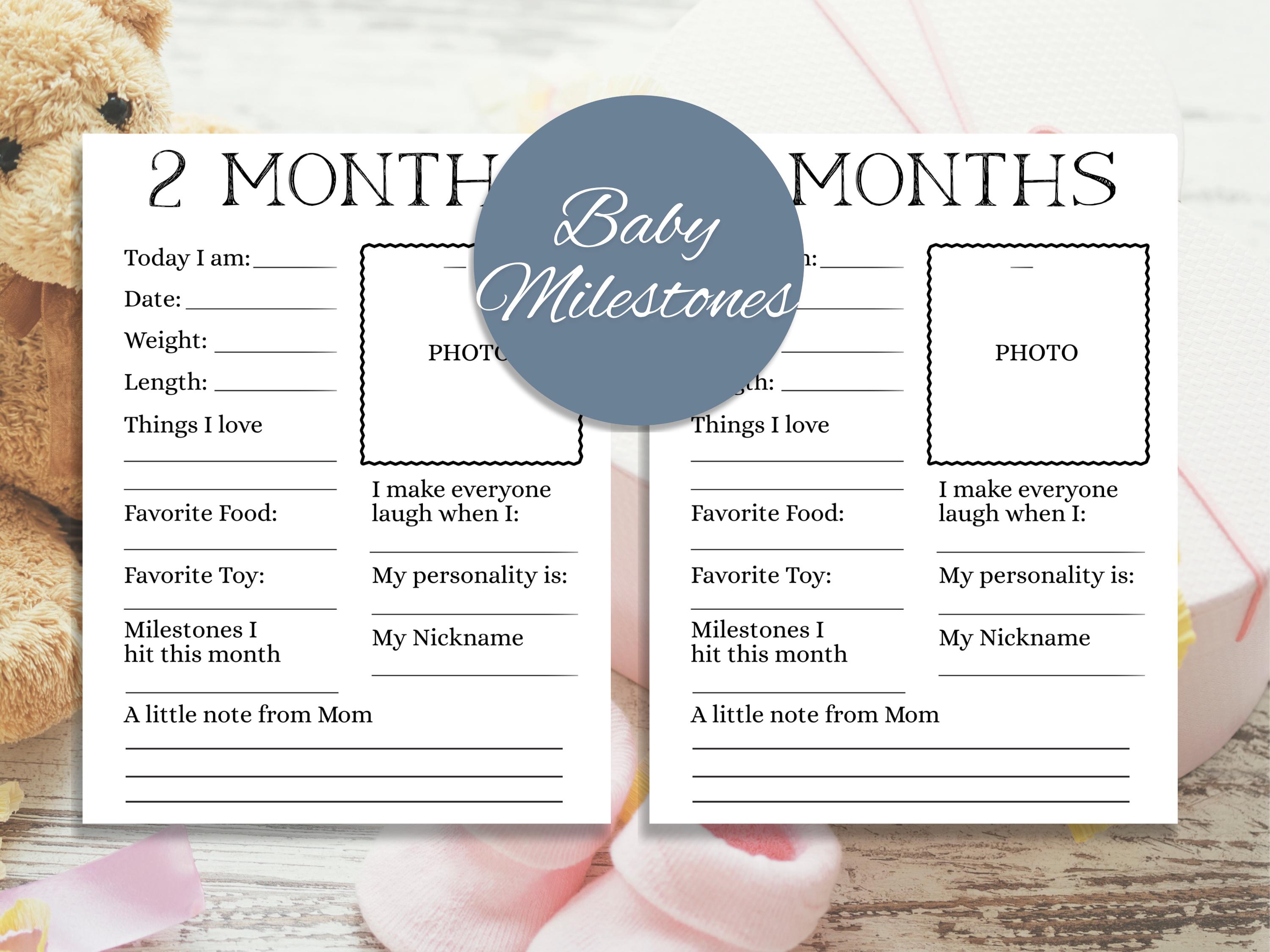 Baby Milestone Tracker: First Year Keepsake (printable Download) - Etsy