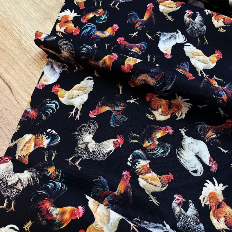 Rooster Fabric - Etsy