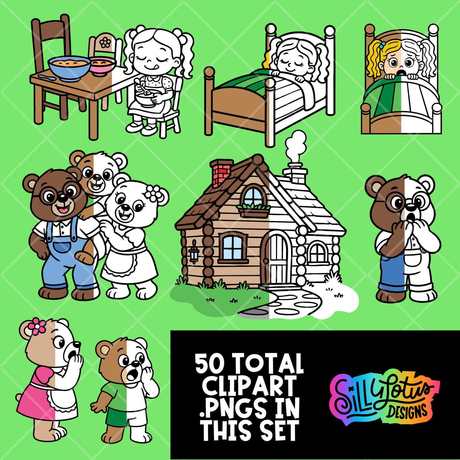 Goldilocks and the Three Bears Clipart | Fairy Tales | Nursery Rhymes ...