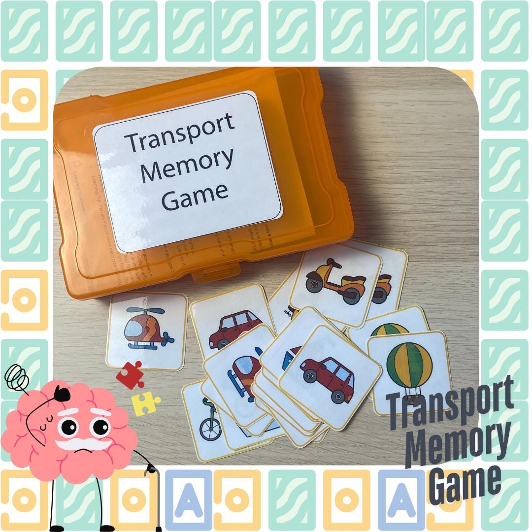 Transportation Memory Game - Keep Young Minds Engaged - Etsy