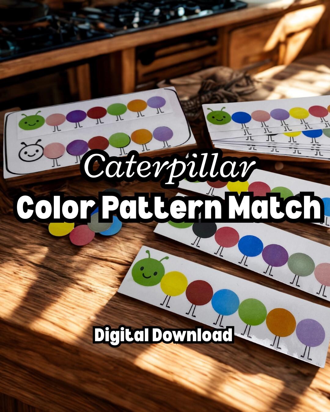 Caterpillar Color Pattern Match Activity | Montessori Toddler Learning ...