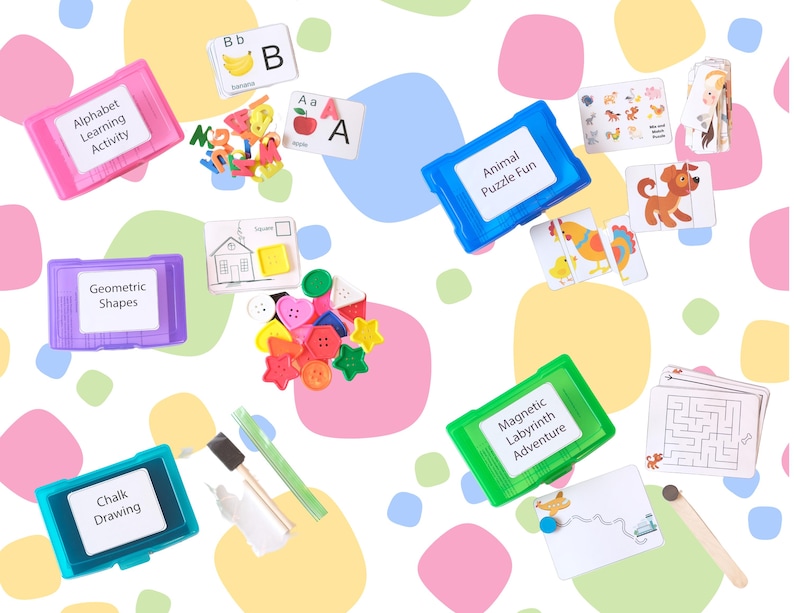 Montessori Activity Box: 16 Learning Sets With Carrying Case - Etsy
