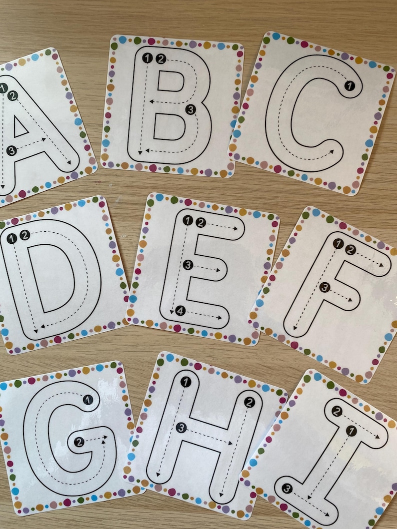 Reusable ABC 123 Tracing Kit: Montessori Writing Practice Cards With ...