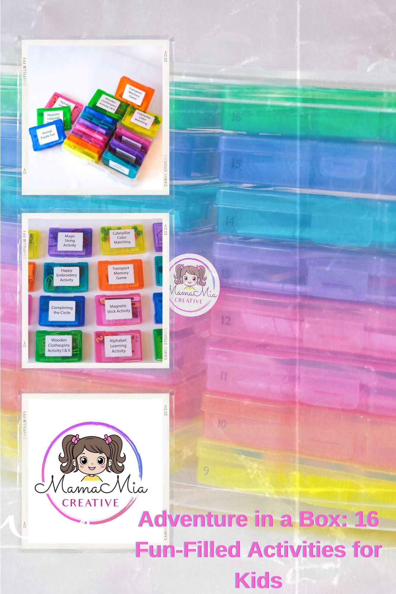 Montessori Activity Box: 16 Learning Sets With Carrying Case - Etsy
