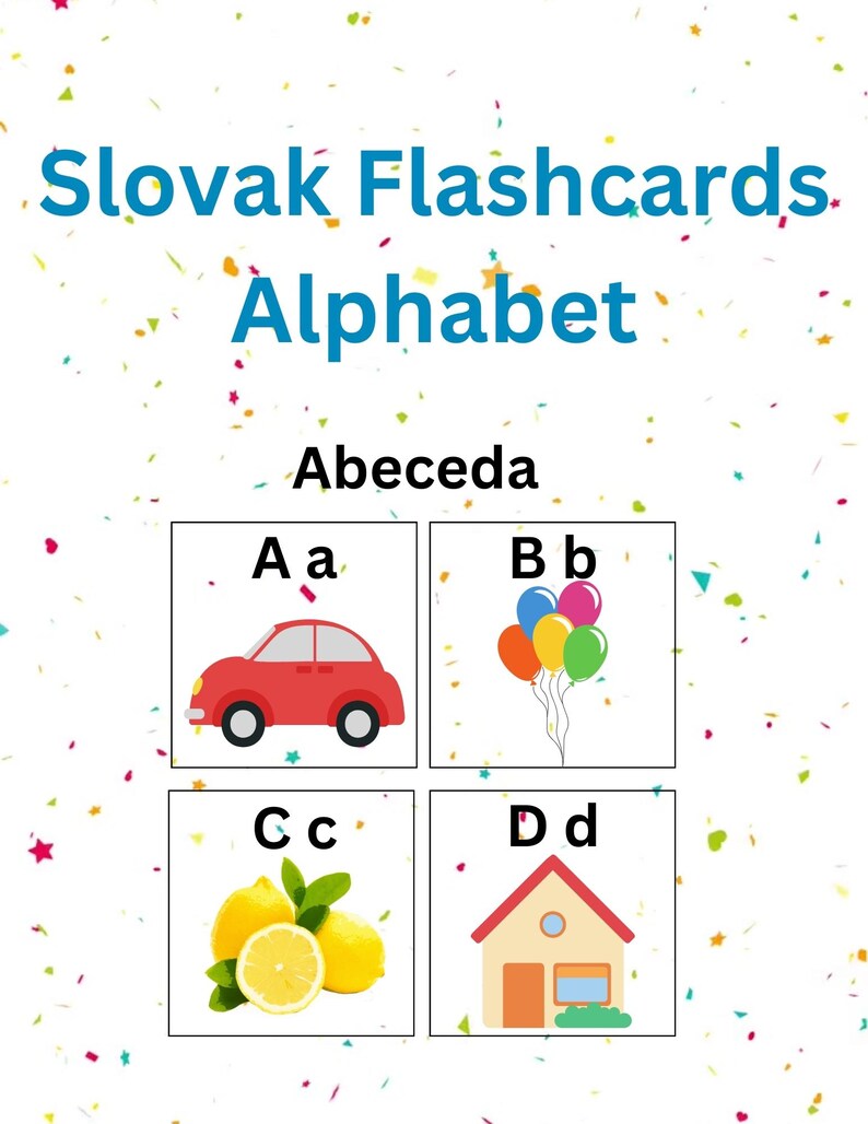 Educational Fun: Slovak Alphabet Flash Cards PDF Download - Etsy