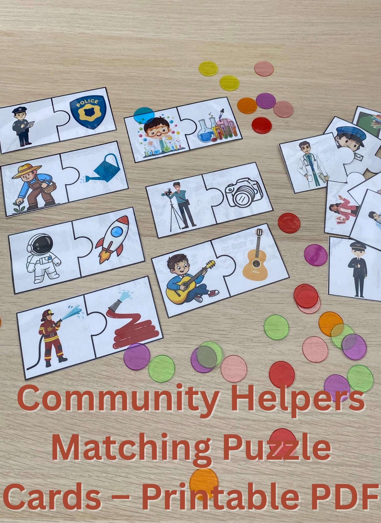 Community Helpers Matching Game – Preschool Learning Activity ...