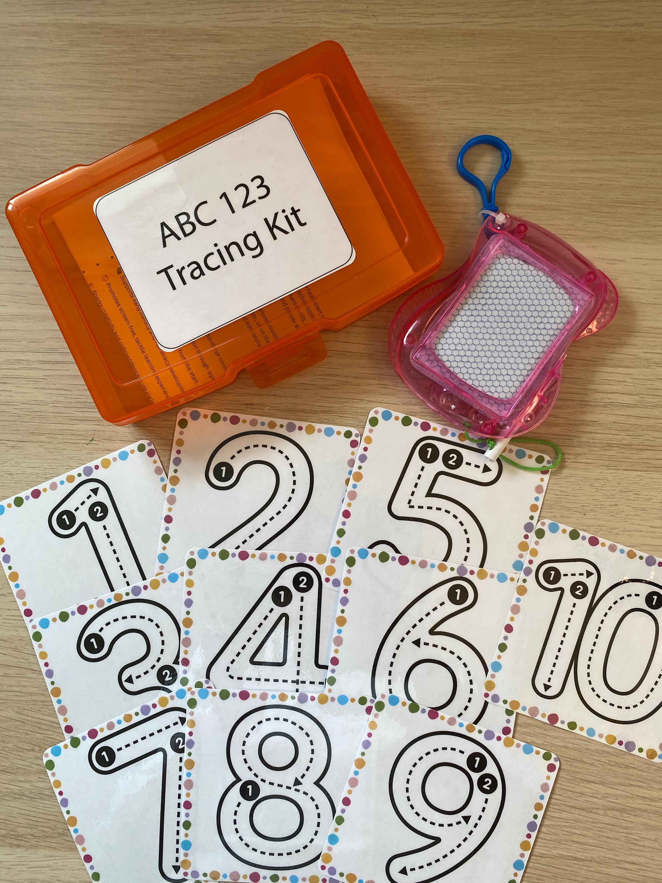 Reusable ABC 123 Tracing Kit: Montessori Writing Practice Cards With ...