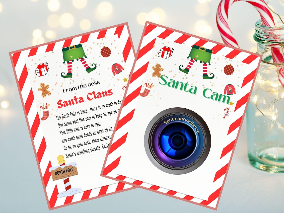 Santa Cam, Santa Cam Letter, Printable Santa Surveillance, Digital ...