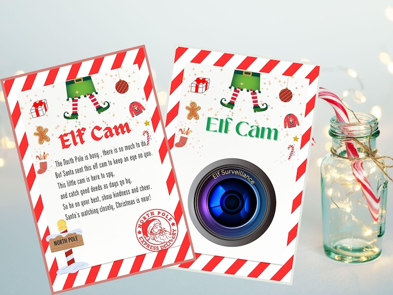 Elf Cam, Elf Cam Letter, Printable Elf Surveillance, Digital Download ...