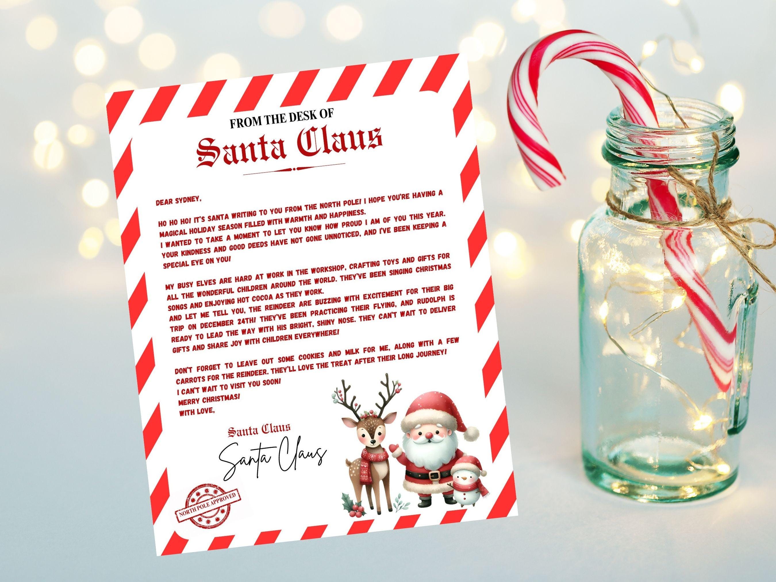 Letter From Santa, Santa Envelope, From the Desk of Santa. Editable ...