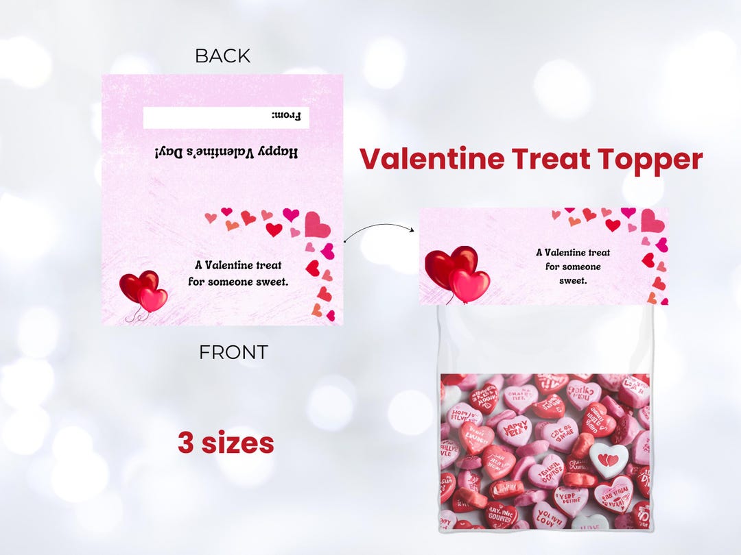 Valentine Treat Topper - Classroom Valentine Treats - Daycare ...