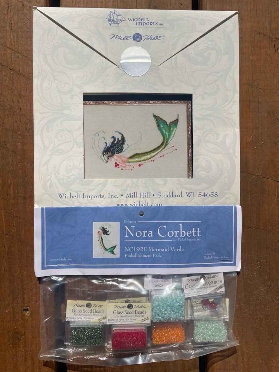 Nora Corbett Wichelt Imports Mermaid Verde Cross Stitch Pattern With ...