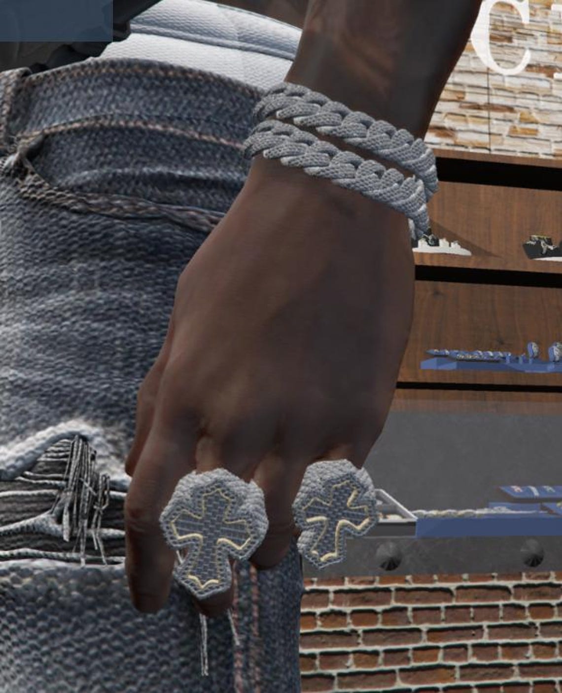 Custom Cross Rings and Bracelet Set Fivem Ready - Etsy