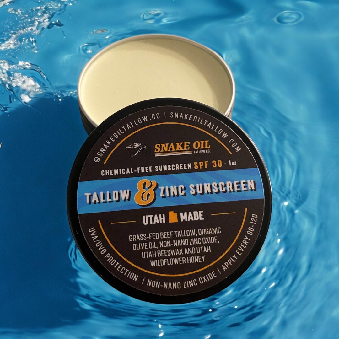Tallow & Zinc Sunscreen 30 SPF Natural, Gentle, Unscented 5 Ingredients ...