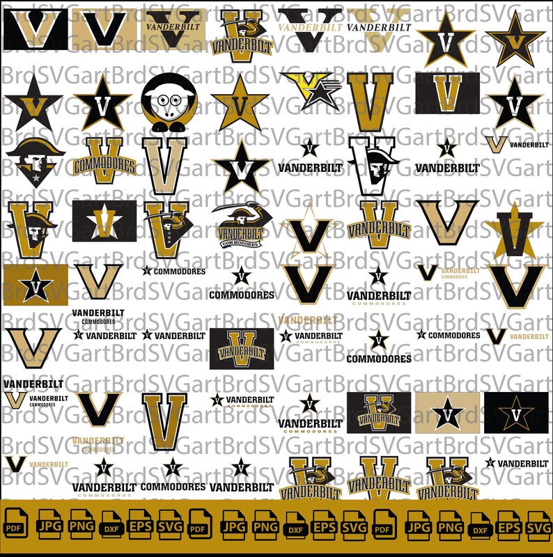Commodores SVG Bundle, Vanderbilt Football, SVG Bundle, Cricut, Printable, University, College ...