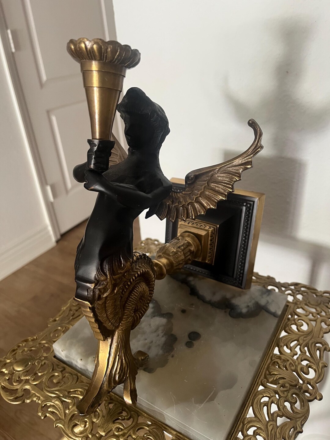 Rare Vintage Cast Bronze Winged Mermaid Angel Wall Scounce - Etsy