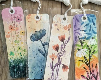 Floral Watercolor Bookmarks - Etsy