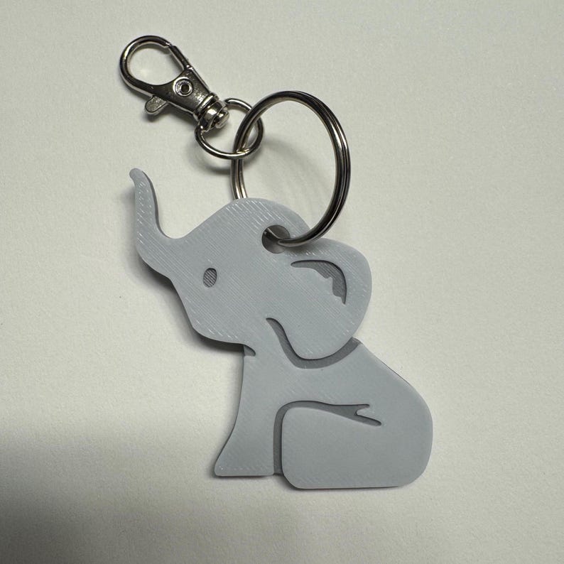 Elephant Keychain Bag Charm 3D Printed Great for Backpacks, Purses, or ...