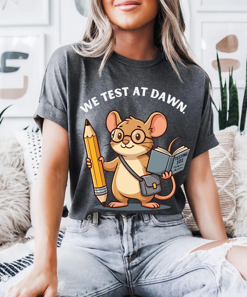 We Test at Dawn PNG | Funny Teacher Testing Day Clipart | Whimsical ...