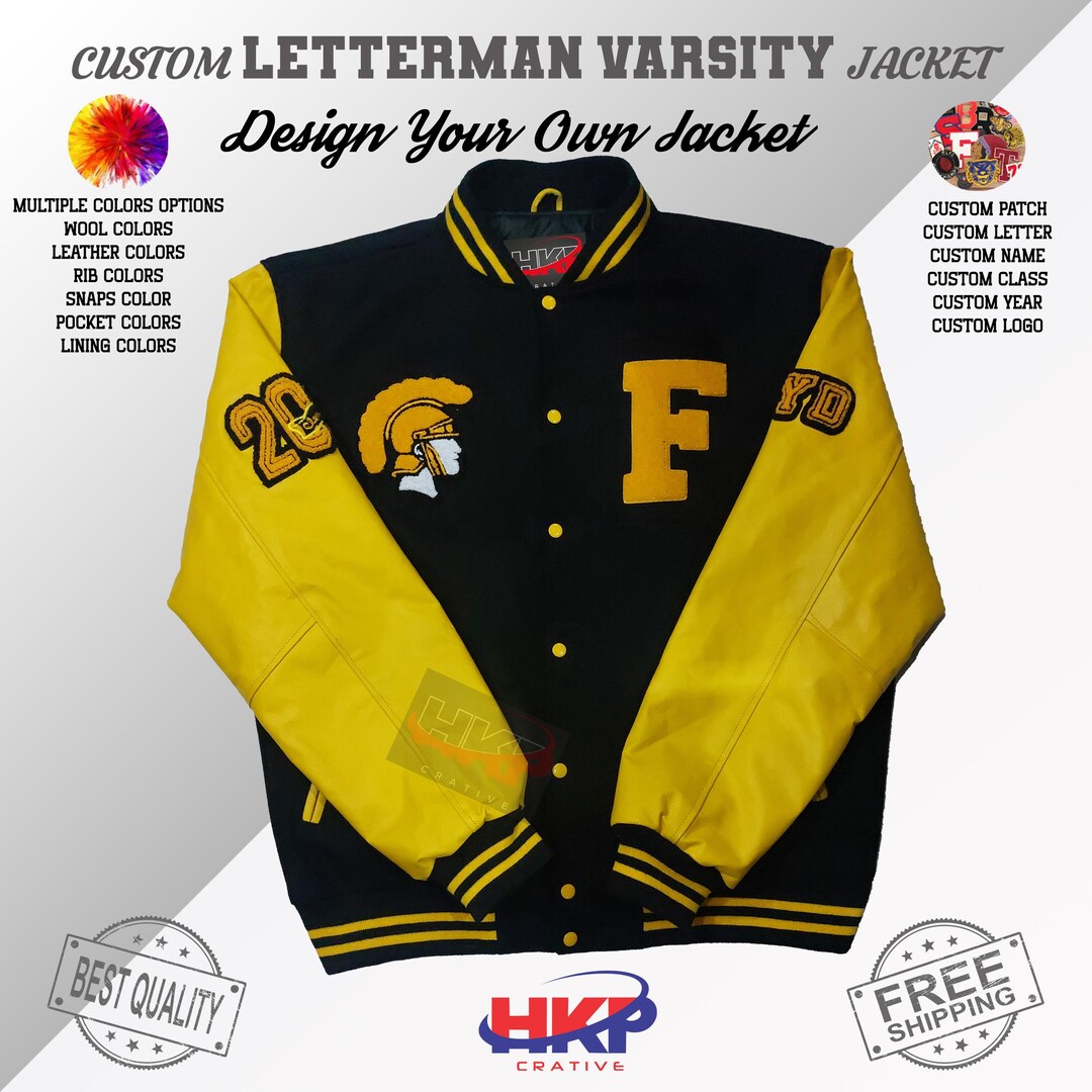 Custom Wool & Leather Varsity Jacket: Design Your Own - Etsy