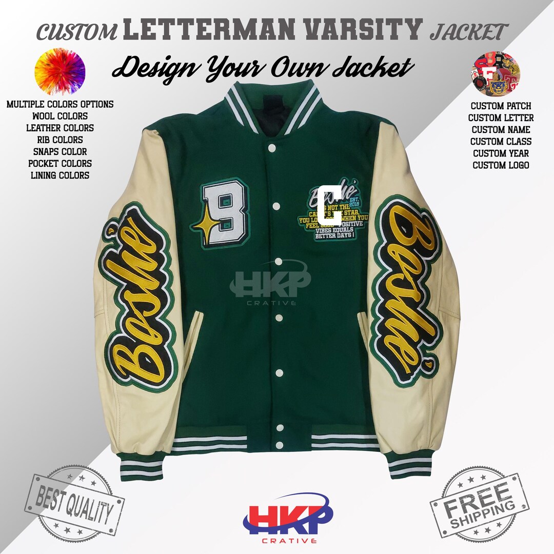 Custom Wool & Leather Varsity Jacket: Design Your Own - Etsy