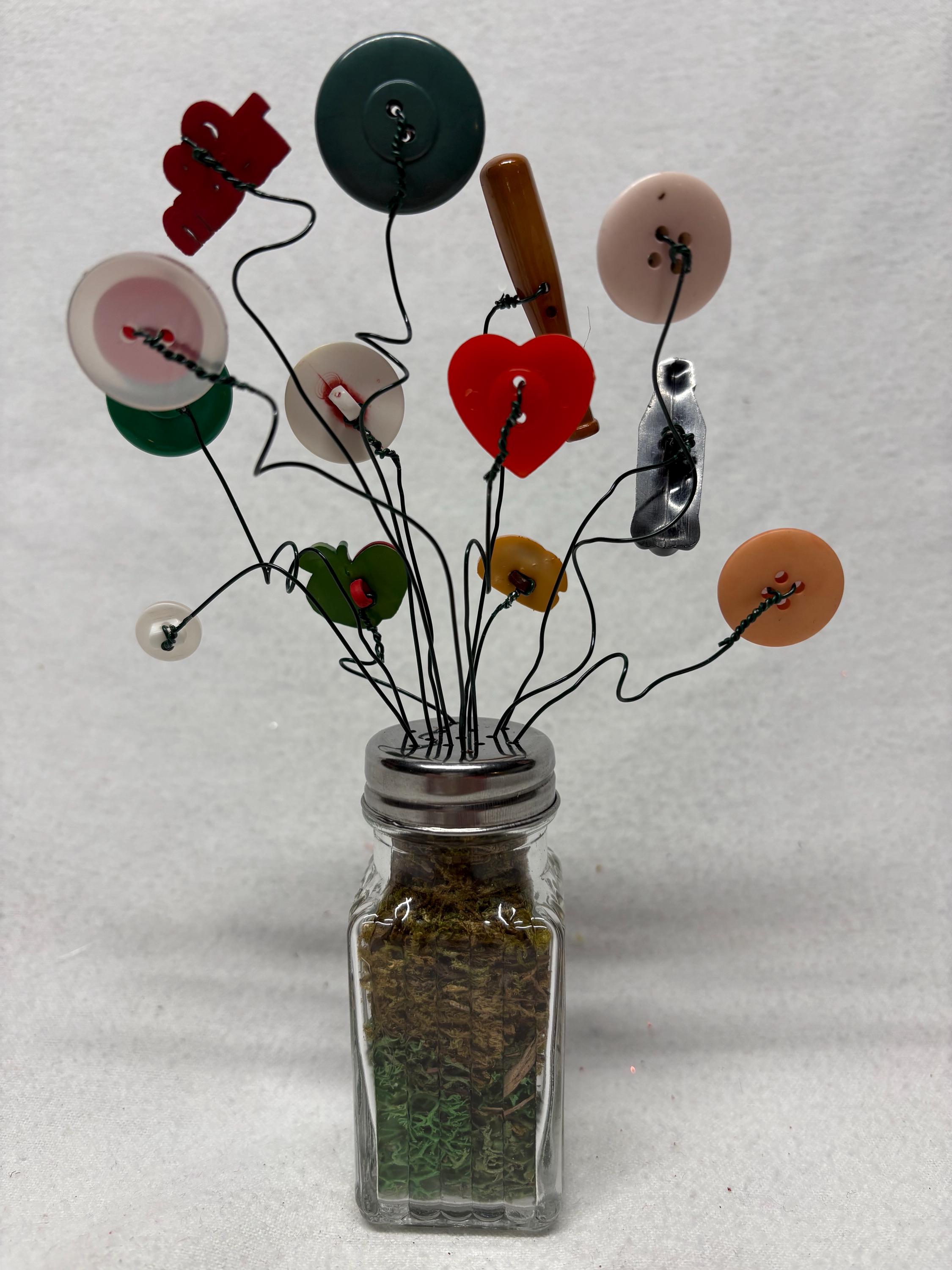 Novelty Button Flower Arrangement: Home & Office Decor - Etsy