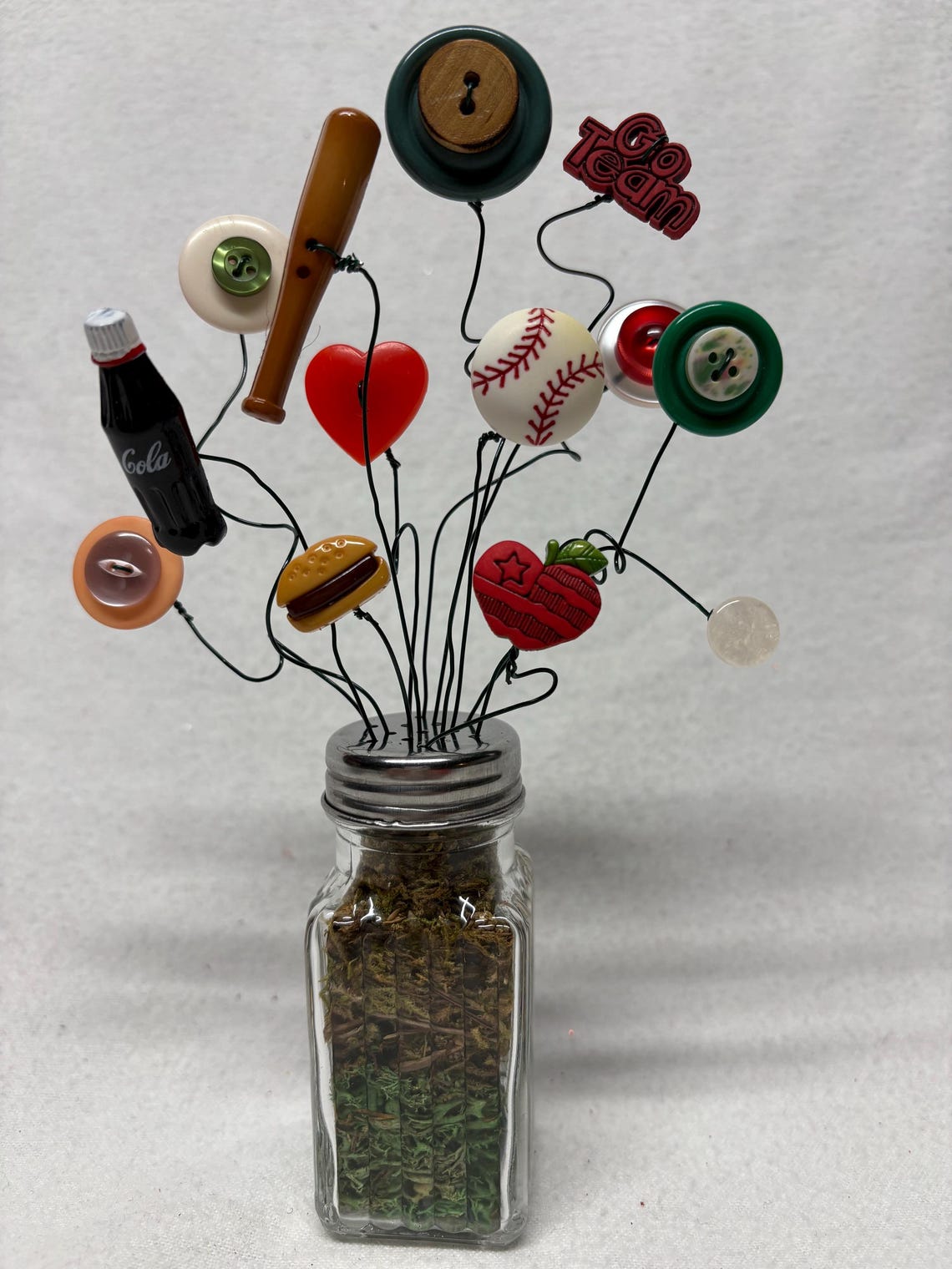 Novelty Button Flower Arrangement: Home & Office Decor - Etsy